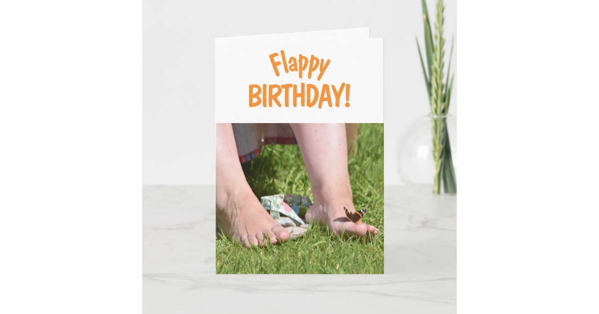 Flappy Happy Birthday Butterfly Card | Zazzle