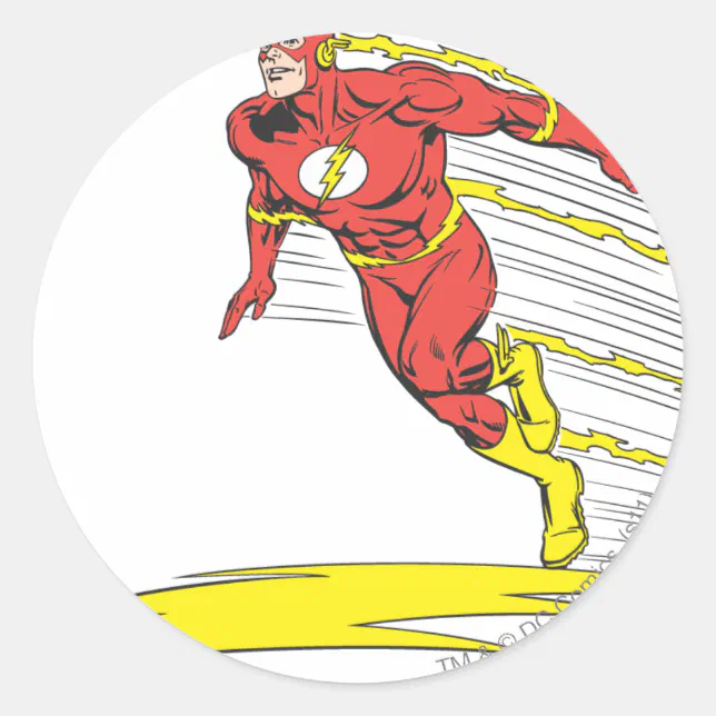 Flash Leaps Left Classic Round Sticker | Zazzle