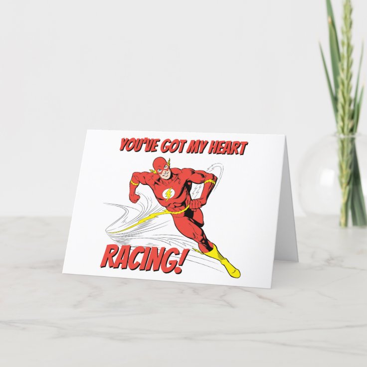 Flash - You've Got My Heart Racing Valentine Holiday Card | Zazzle