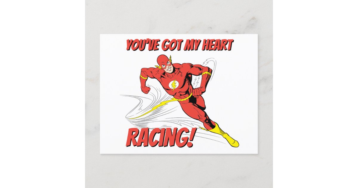 Flash - You've Got My Heart Racing Valentine Holiday Postcard | Zazzle