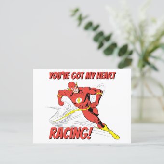 Flash - You've Got My Heart Racing Valentine Holiday Postcard | Zazzle