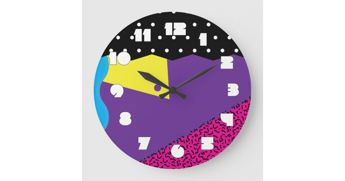 Flashback to the 80s large clock | Zazzle