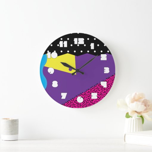 Flashback to the 80s large clock | Zazzle