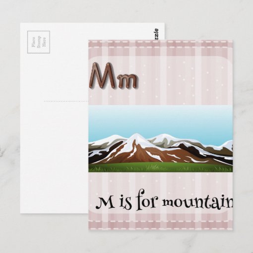 Flashcard letter M is for mountain Postcard | Zazzle