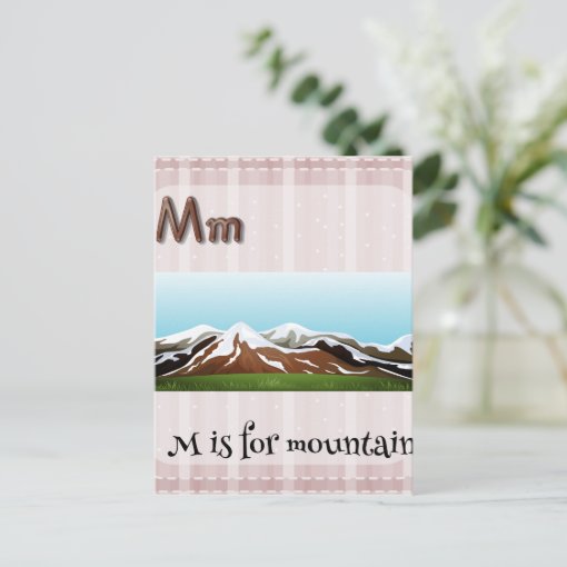 Flashcard letter M is for mountain Postcard | Zazzle
