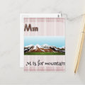 Flashcard letter M is for mountain Postcard | Zazzle