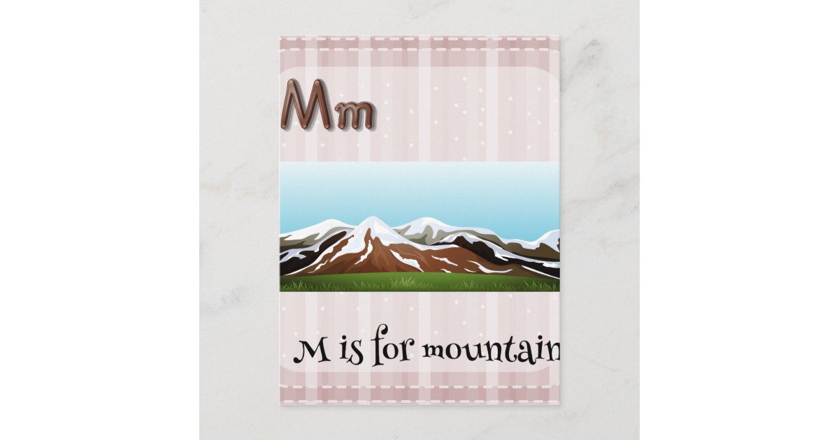 Flashcard letter M is for mountain Postcard | Zazzle