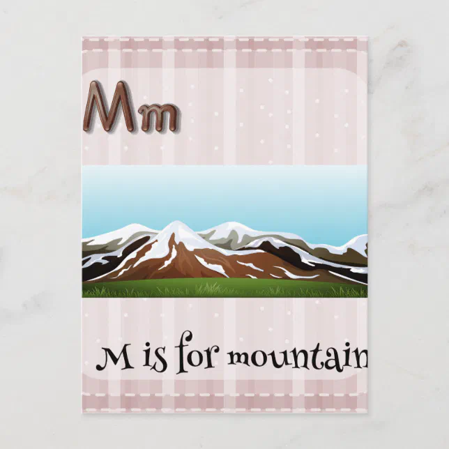 Flashcard letter M is for mountain Postcard | Zazzle