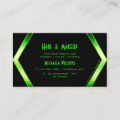Flashy Black and Shimmery Green with Logo Stylish Business Card | Zazzle