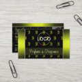 Flashy Black Yellow with Logo Photo and Monogram Business Card | Zazzle