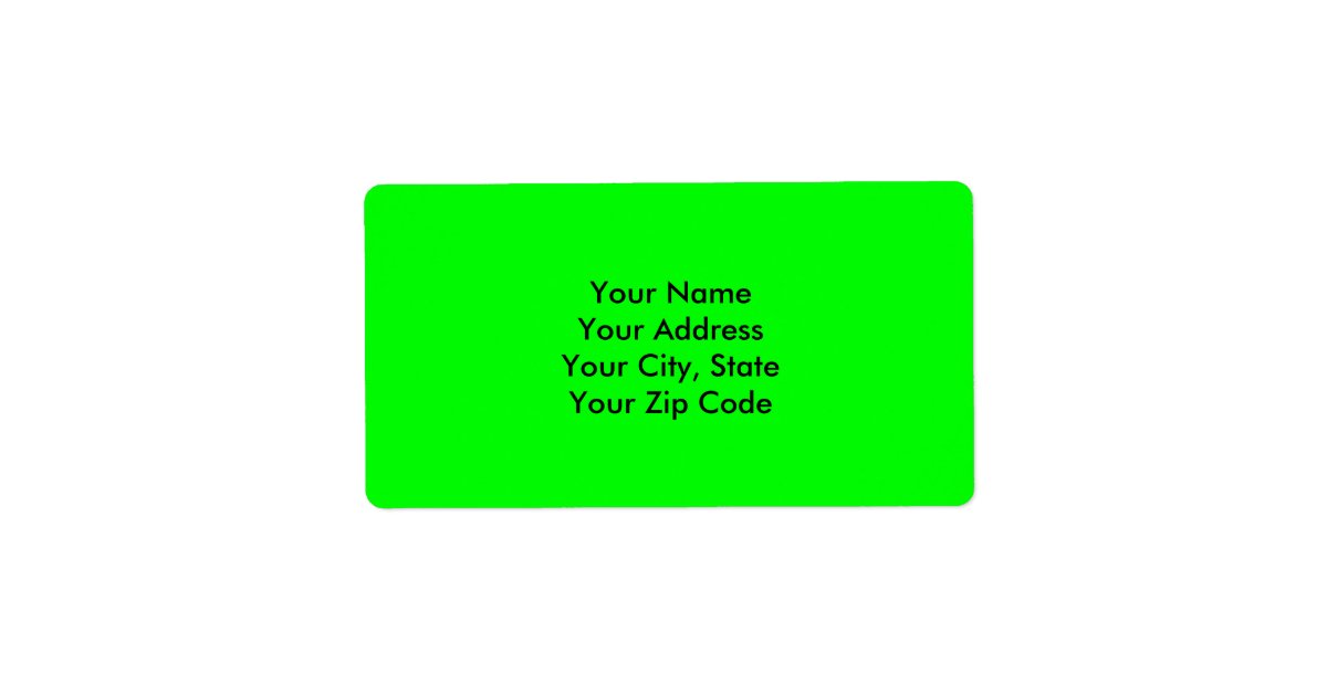 Flashy Bright Neon Green Accent Color Label | Zazzle