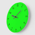 Flashy Bright Neon Green Accent Color Large Clock | Zazzle
