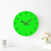 Flashy Bright Neon Green Accent Color Large Clock | Zazzle