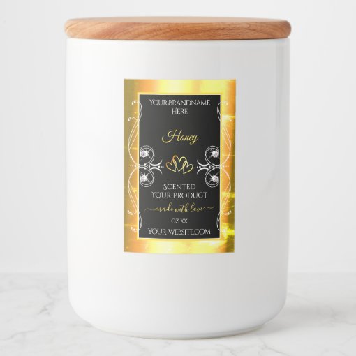 Flashy Gold Dazzling Product Labels Diamonds Black | Zazzle