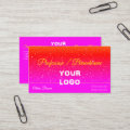 Flashy Pink Red Gradient Glitter Sprinkles Logo Business Card | Zazzle