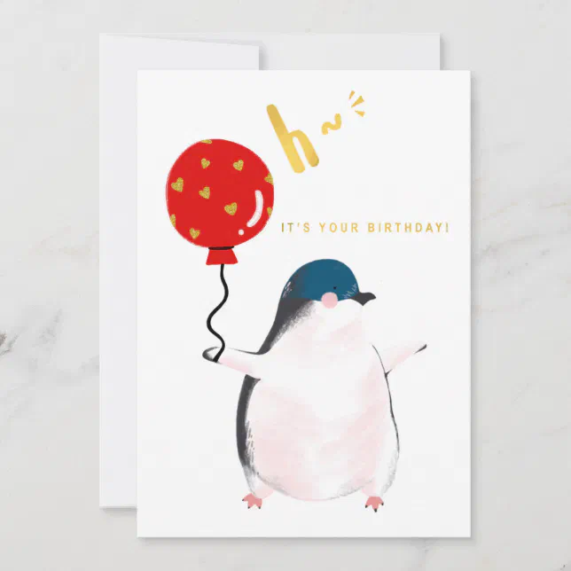 Flat Birthday Card - The little penguin | Zazzle