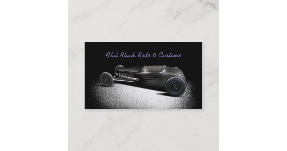 Flat Black Hot Rod Business Card | Zazzle