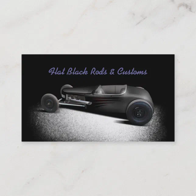 Flat Black Hot Rod Business Card | Zazzle