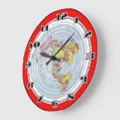 Flat Earth Gleasons New Standard Map of the World Large Clock | Zazzle