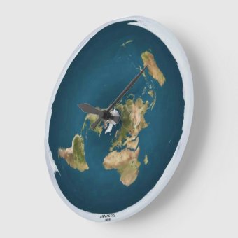 Flat Earth Large Wall Clock | Zazzle