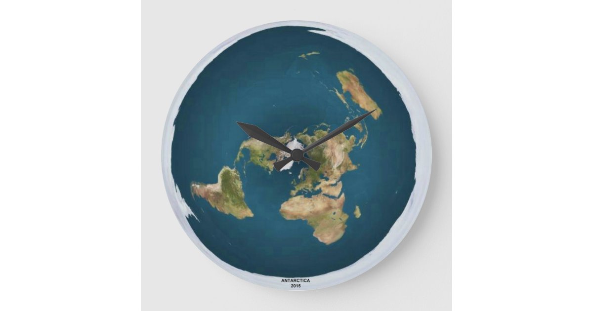 Flat Earth Large Wall Clock | Zazzle