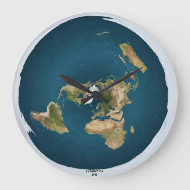 Flat Earth Large Wall Clock | Zazzle