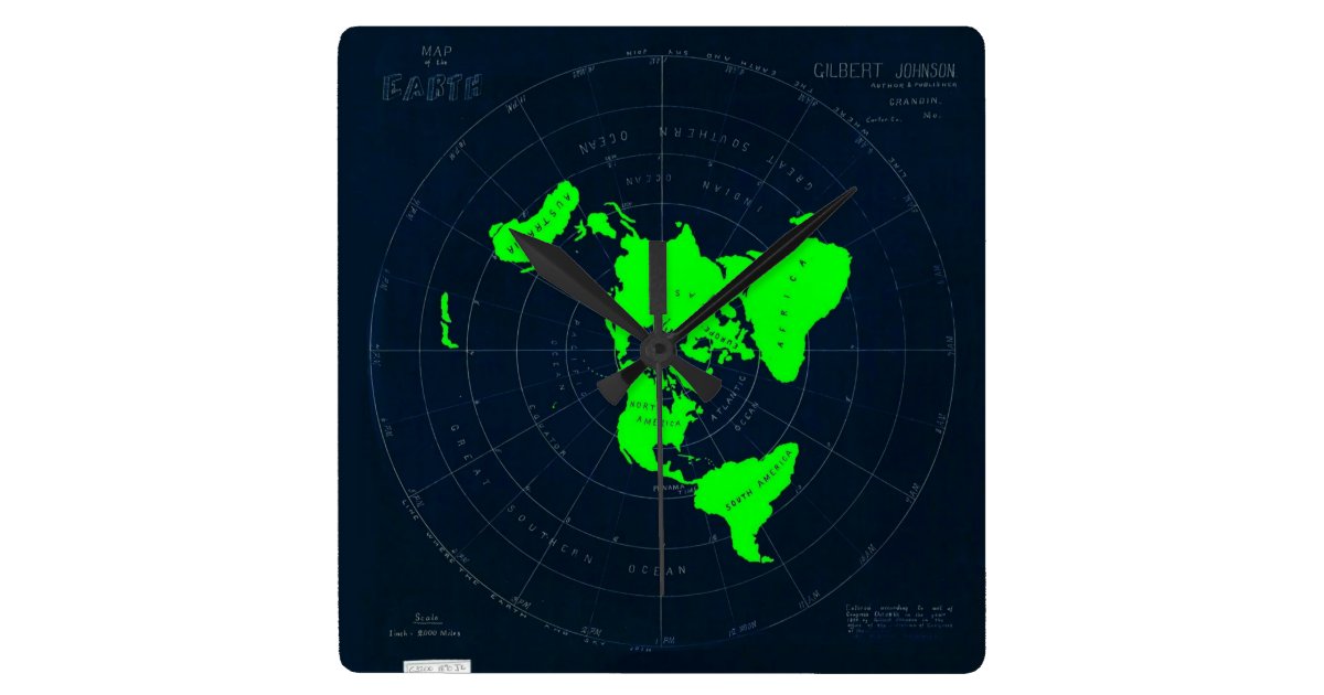 Flat Earth Map Disk Clock | Zazzle.com