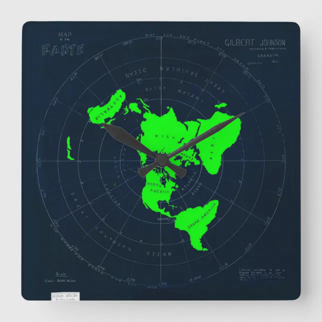 Flat Earth Map Disk Clock | Zazzle