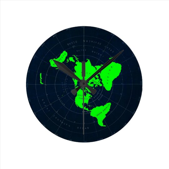 Flat Earth Map Disk Clock | Zazzle.com