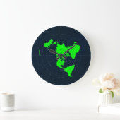 Flat Earth Map Disk Large Clock | Zazzle
