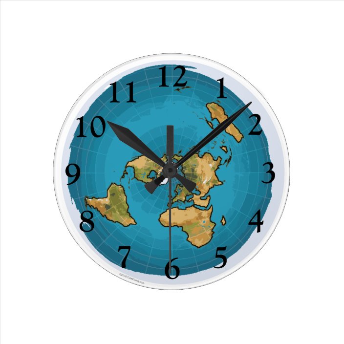 Flat Earth Map Round Clock | Zazzle.com