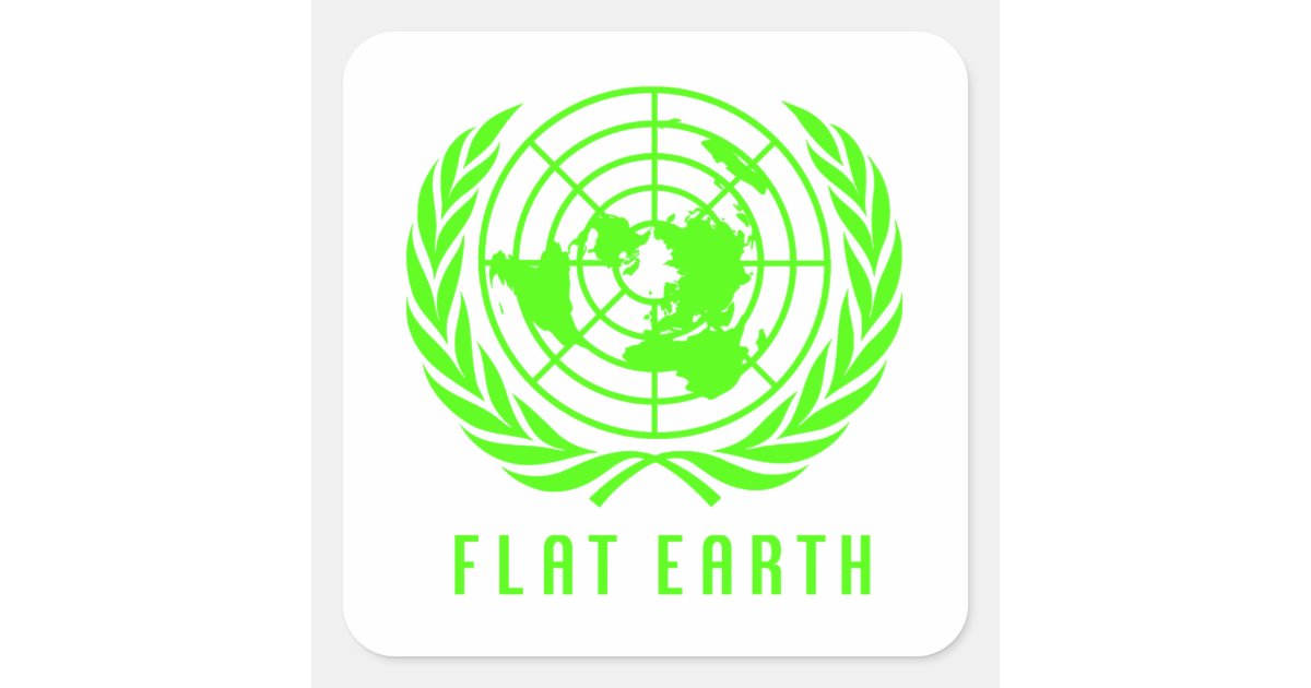 Flat Earth map square sticker | Zazzle