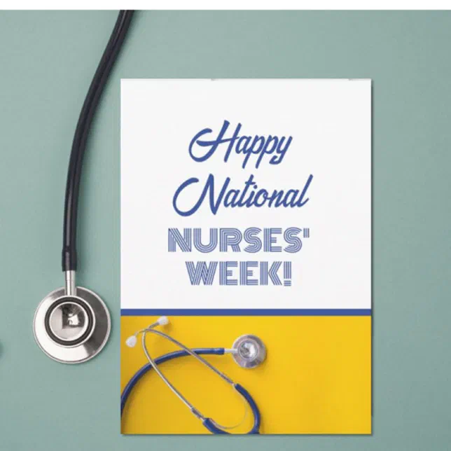 Flat Happy National Nurses' Week Appreciation card | Zazzle