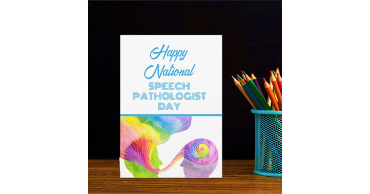 Flat Happy National Speech Pathologist day card | Zazzle