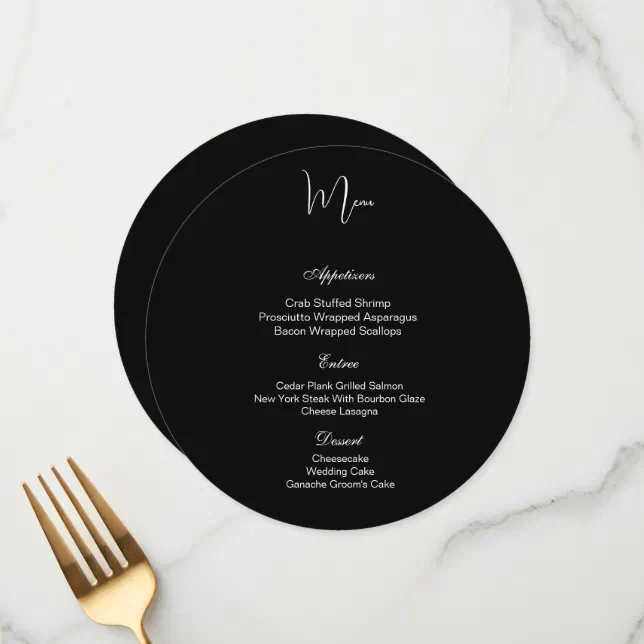 Flat Menu Card | Zazzle
