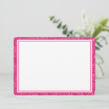 Flat Note Card-Pink Glitter Border | Zazzle