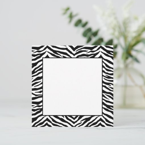 Flat Note Card-Zebra Print | Zazzle