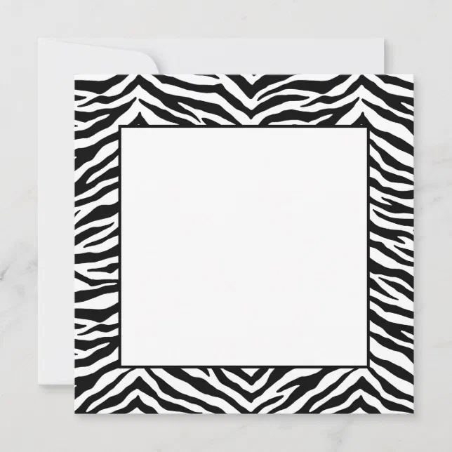 Flat Note Card-Zebra Print | Zazzle