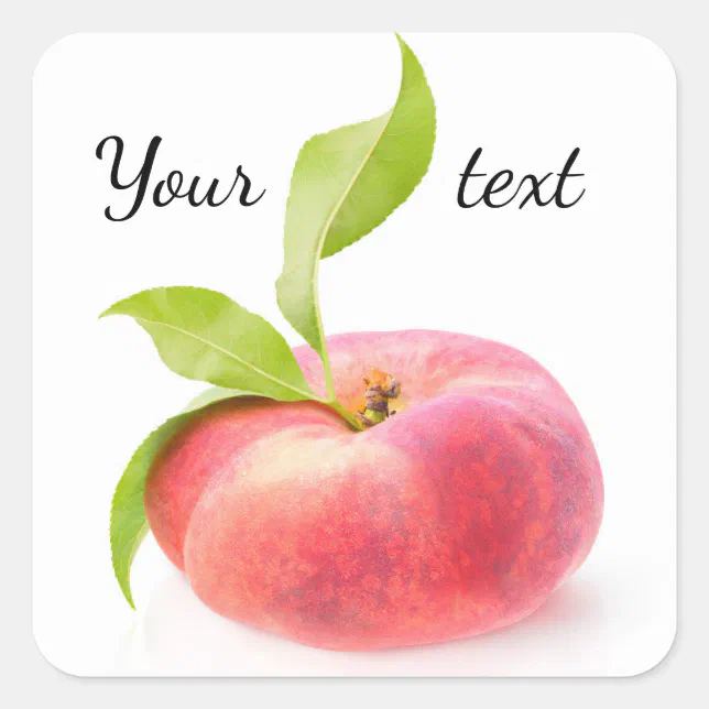 Flat peach square sticker | Zazzle