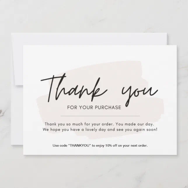 Flat Thank You Card | Zazzle