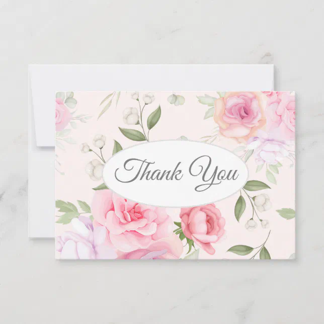 Flat Thank You Note Card | Zazzle