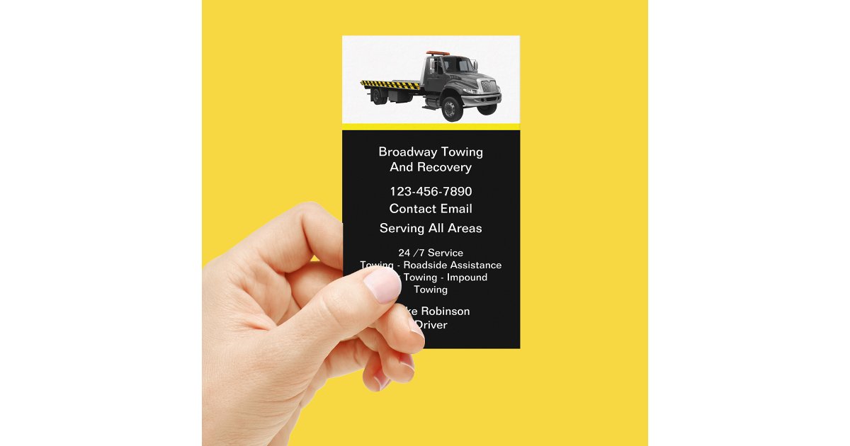 Flatbed Towing And Recovery Business Cards | Zazzle