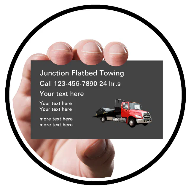 Flatbed Towing Wrecker Business Cards | Zazzle