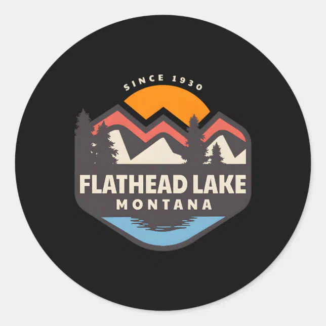 Flathead Lake Montana Classic Round Sticker | Zazzle