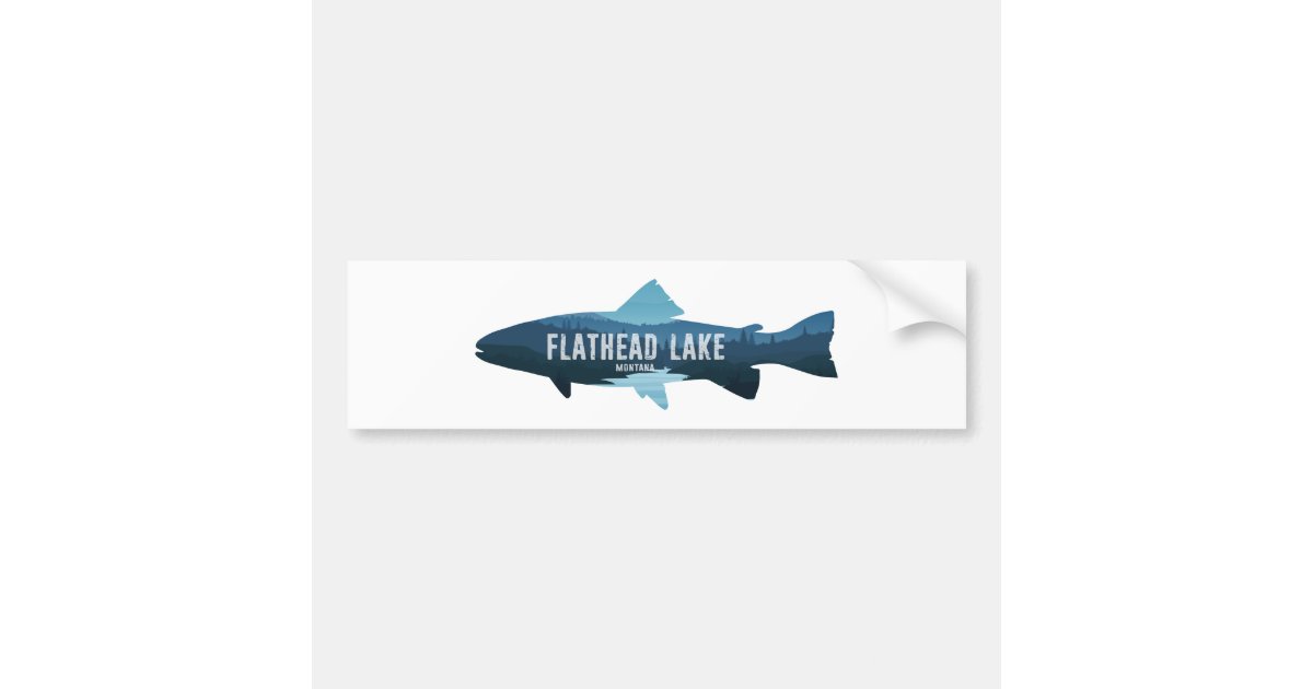 Flathead Lake Montana Fish Bumper Sticker | Zazzle