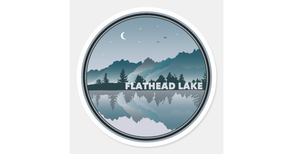 Flathead Lake Montana Reflection Classic Round Sticker | Zazzle
