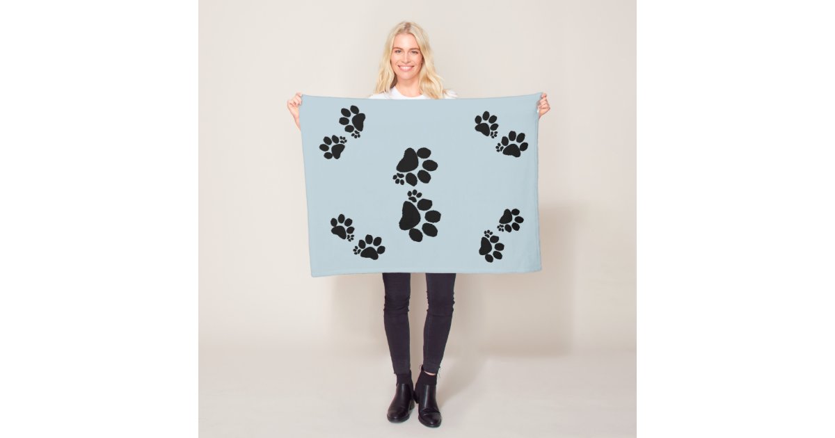 Fleece Blanket - Polydactyl Paw Prints | Zazzle