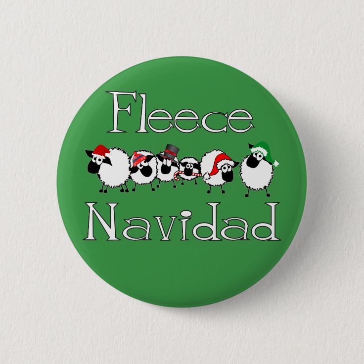 Fleece Navidad Funny Christmas Button | Zazzle