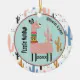 Fleece Navidad Llama Christmas Ceramic Ornament | Zazzle