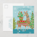 Fleece Navidad | Lovely Llamas Christmas Postcard | Zazzle